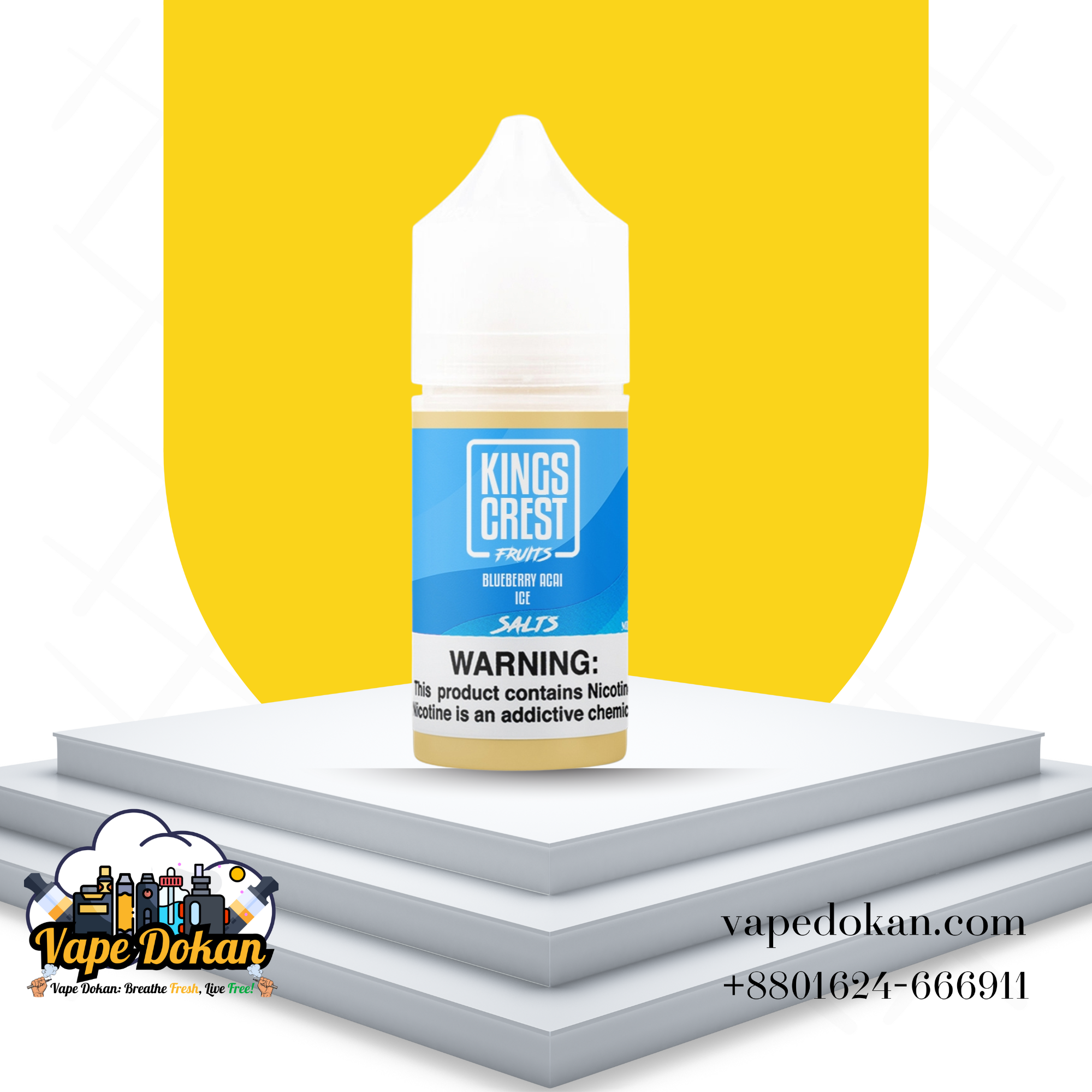 King crest - Blueberry Acai Ice Salts - Vape Dokan